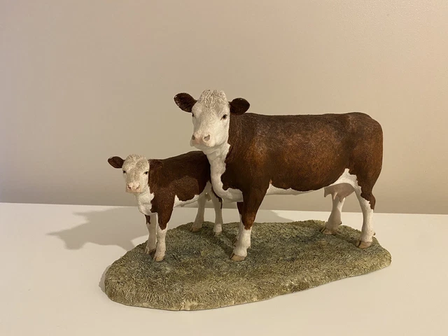 BORDER FINE ARTS Hereford Cow and Calf Figurine B0835 £62.00 - PicClick UK