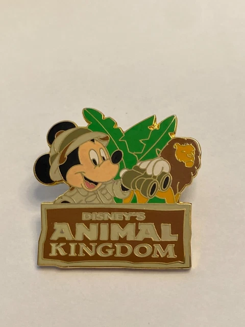 DISNEY ANIMAL KINGDOM Pin Badge Mickey Mouse Watching A Lion Safari £6. ...