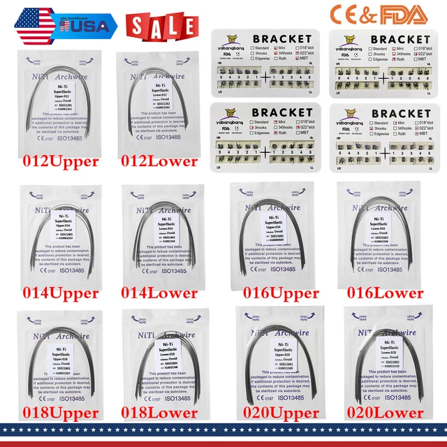 ORTHODONTIC DENTAL ARCH Wire Niti Round Upper/Lower / Brackets Braces ...