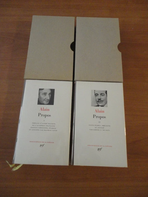 PROPOS D'ALAIN, TOMES 1 Et 2 (Complet) == Collection La Pleiade, 1978 ... PROPOS D'ALAIN, TOMES 1 Et 2 (Complet) == Collection La Pleiade, 1978 ...
