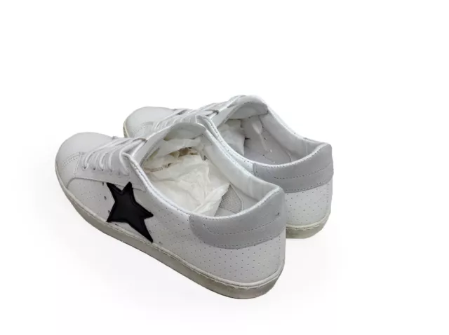 SCARPE SNEAKERS BASSE uomo Via Condotti pelle bianca stella nera ...