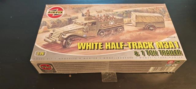 AIRFIX A02318 WHITE Half Truck M3A1 & 1 Ton Trailer Model Kit Scale 1: ...