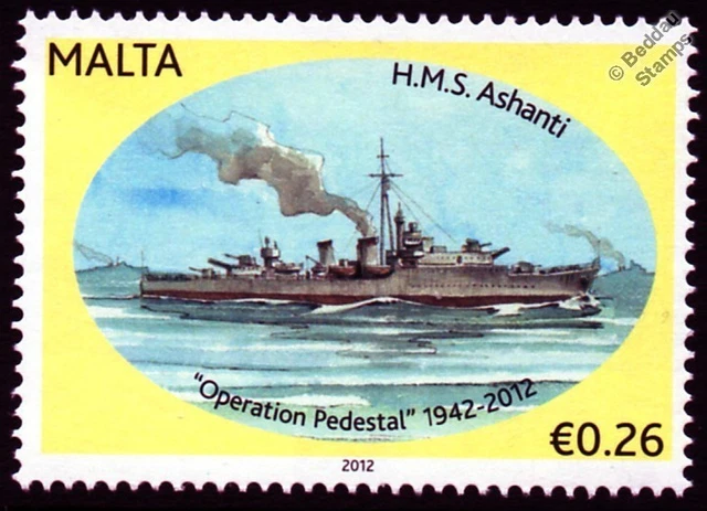 HMS ASHANTI (F51) Tribal Class Destroyer Warship WWII Malta Convoys ...