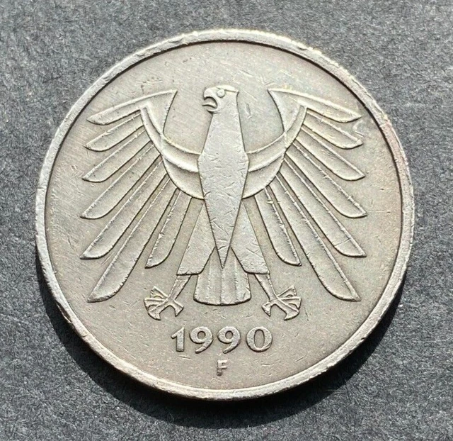 GERMAN GERMANY DEUTSCHLAND 1990 'F' 5 Mark Coin £8.25 - PicClick UK