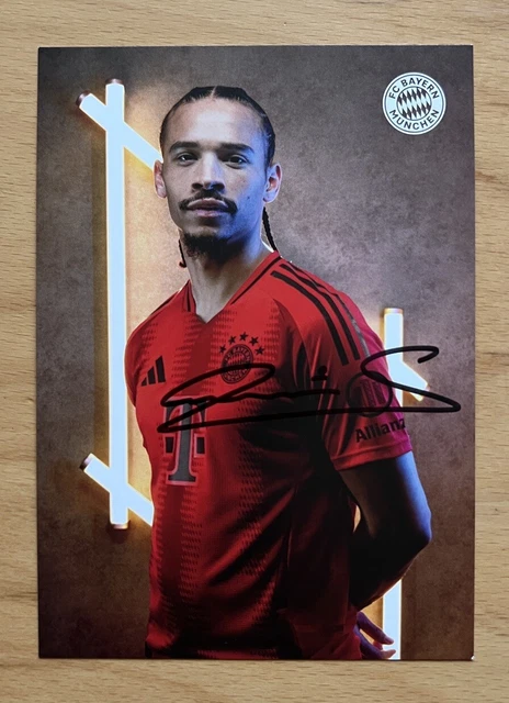 LEROY SANÉ AK FC Bayern München Autogrammkarte 2024-25 original signiert EUR 24,99 - PicClick DE