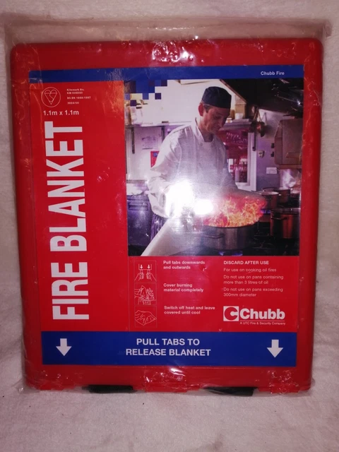 CHUBB FIRE BLANKET 1.2M X 1.2M wall mounted BS EN 1869:1997 Approved £ ...