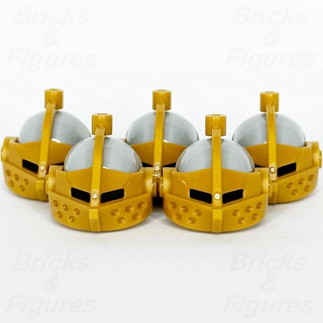LEGO® CASTLE KNIGHT Bascinet Helmet Minifigure Part Gold Visor 2594 ...