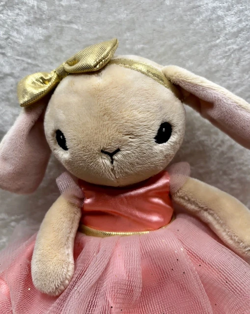 H&M BUNNY SOFT Plush Rabbit Pink Dress & Leopard Legs Cute Toy 25cm ...