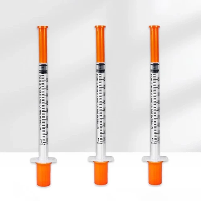 1ML/CC. 10PCS MANUAL Push Syringe Feeding Device Straight Tip Needle ...
