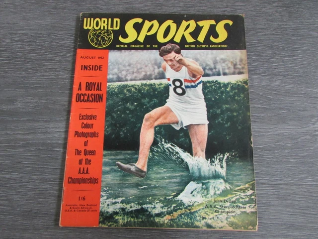 WORLD SPORTS MAGAZINE a Royal Occasion Colour Centre Spread Aug 1952 / ...