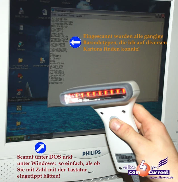CODE-BARRES SCANNER DE Caisse Handscanner Pos Strichcodescanner Pour ...