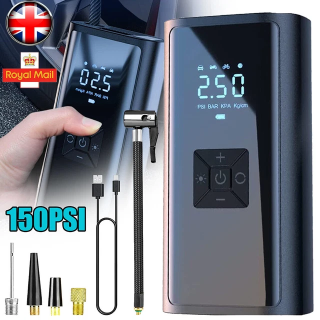 WIRELESS DIGITAL TYRE Inflator 150PSI Portable Air Compressor for Car ...