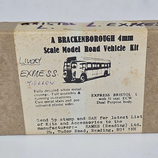 BRACKENBOROUGH 4MM SCALE Model Road Vehicle Kit for a Bristol L ...