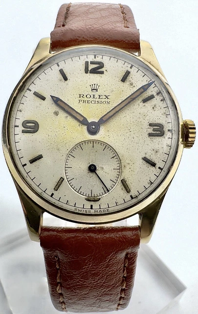 ROLEX PRECISION 1956 Gents Vintage 9K Gold Collectors Watch, 30mm ...