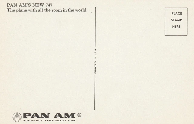 AIRLINE ISSUE POSTCARD - Pan Am Boeing 747 $4.75 - PicClick CA