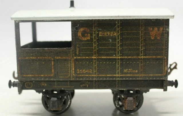 VINTAGE PRE-WAR EARLY Bassett-Lowke 0-Gauge Tin "Gw Exeter" Freight Car ...
