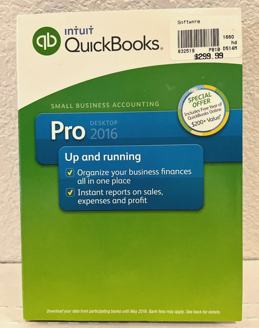 INTUIT QUICKBOOKS DESKTOP Pro 2016 for Windows (CD) - NOT SUBSCRIPTION ...