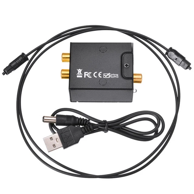 3X(DIGITAL TO ANALOG Audio Converter Optical Fiber Toslink Coaxial to ...
