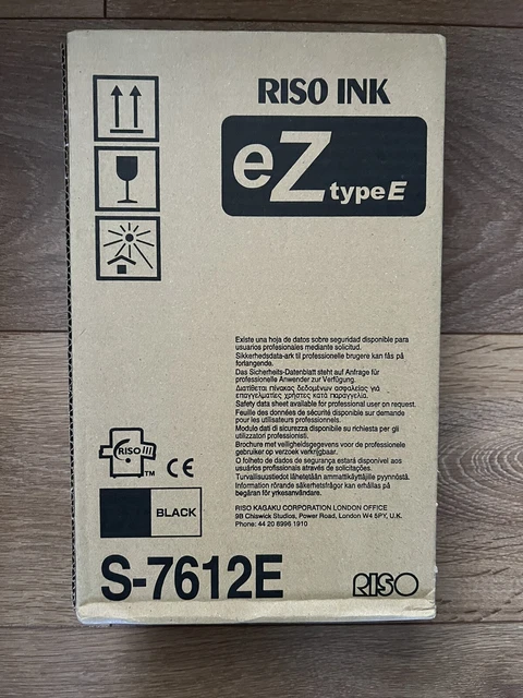 RISO INK EZ Type Ea RP S-7612E Black Ink 1000ml (Two Cartridge Pack ...