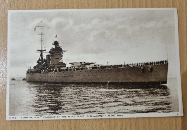 ORIGINAL WW1 ROYAL Battleship H.M.S. Lord Nelson Real Photo Postcard ...