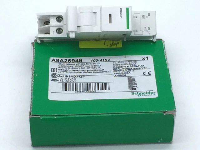 SCHNEIDER A9A26946 ACTI9 IMX+OF MCB Shunt Release with OC for IC60illD ...