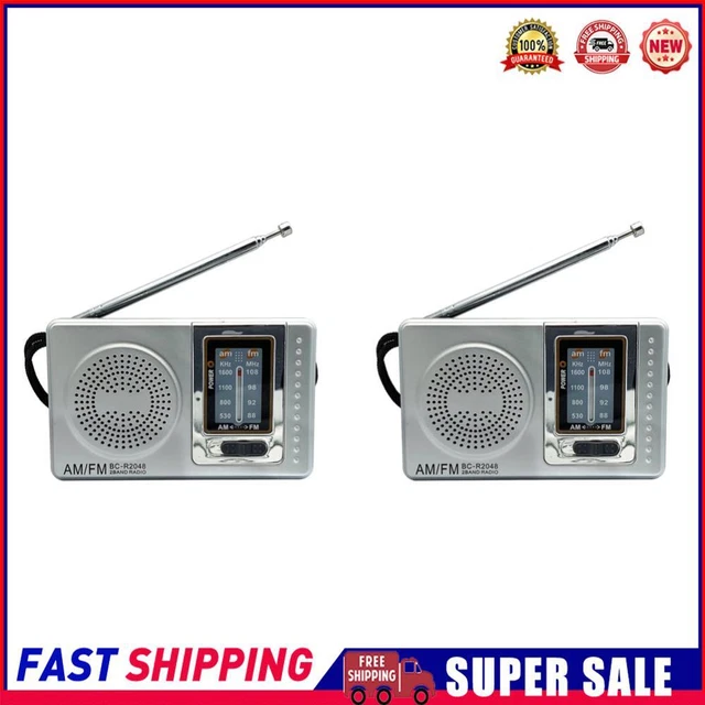 MINI RADIO TELESCOPIC Antenna Music Player Elder FM AM Radio Built-in ...