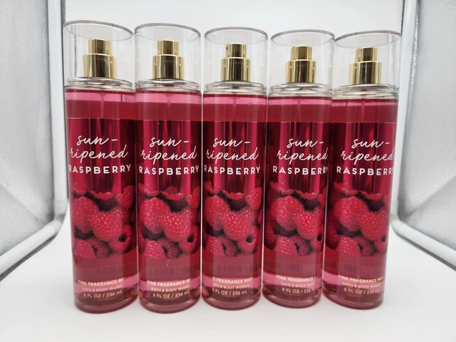 BATH & BODY Works Sun-Ripened Raspberry Fragrance Body Mist 8oz LOT OF ...