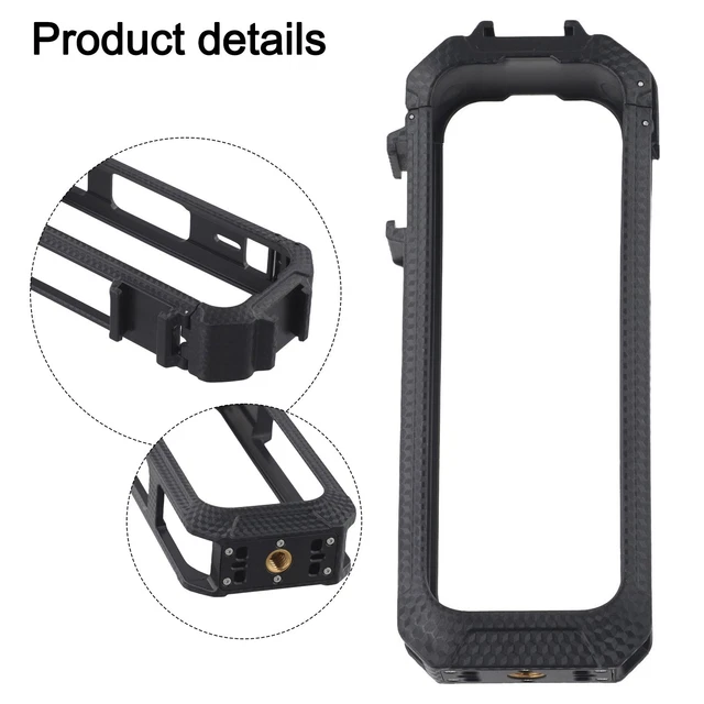 FOR INSTA360 X5 ABS Bezel Case Black with Cold Shoe for Camera ...
