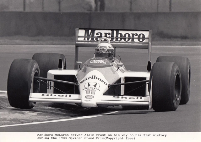 ALAIN PROST MARLBORO McLAREN MP4/4 MEXICAN GP 1988 PHOTO DE PRESSE D ...