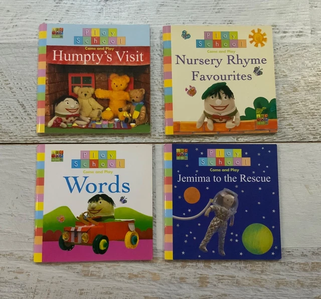 PLAY SCHOOL BOOKS x4 words nursery rhymes humptys visit jemima to the ...