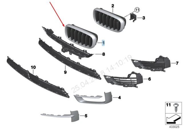 BMW X5 F15 Radiatore Sinistro Griglia Pure Excellence 51137316061 2015 ...