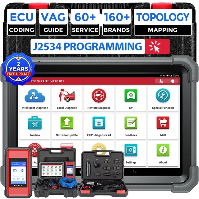 LAUNCH X431 PRO3S+ ELITE PAD 7 OBD2 Diagnosegerät ALLE SYSTEM K-ey ...