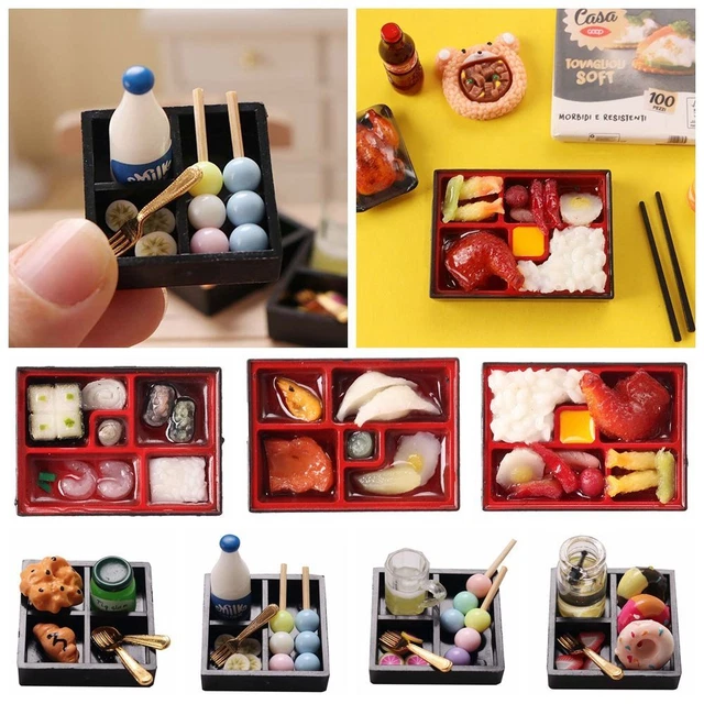 DOLLHOUSE BENTO MINIATURE Snack Drink Simulation Food Toy Doll ...