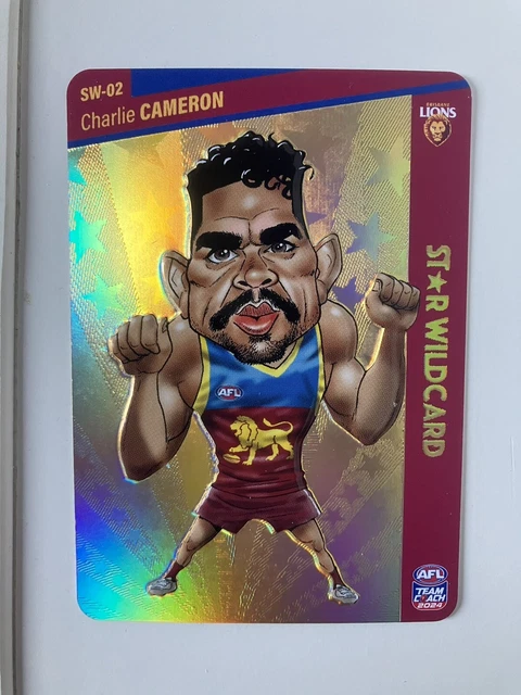 2024 AFL TEAMCOACH Gold Star Wildcard Charlie Cameron Brisbane Lions Sw ...