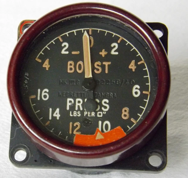 WW2 RAF AIRCRAFT Boost Gauge Mk3G 6A/789 dated 1940 - Lancaster ...