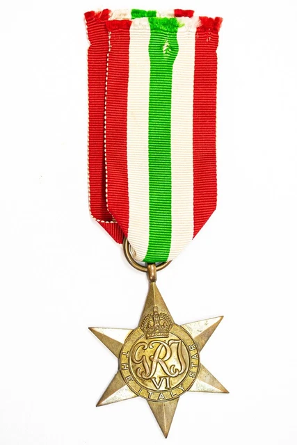 GENUINE WW2 THE Italy Star British Military Medal With Original Silk ...