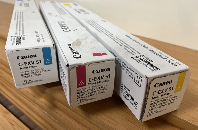 3X ORIGINAL CANON Toner C-EXV 51 für ADV C5535 C5735 CMY +++ NEU+++ EUR ...