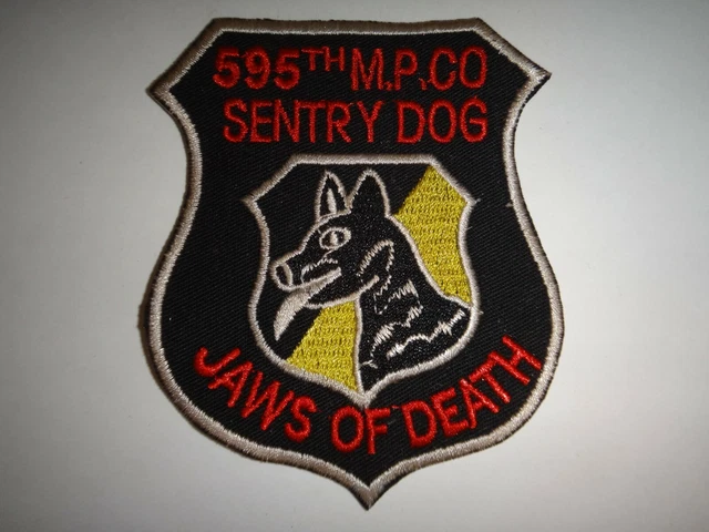 VIETNAM WAR PATCH US 595th MILITARY POLICE Company Sentry Dog K-9 JAWS ...