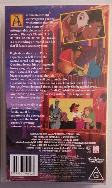 THE HUNCHBACK OF NOTRE DAME - Walt Disney Classics VIDEO VHS Pal ...