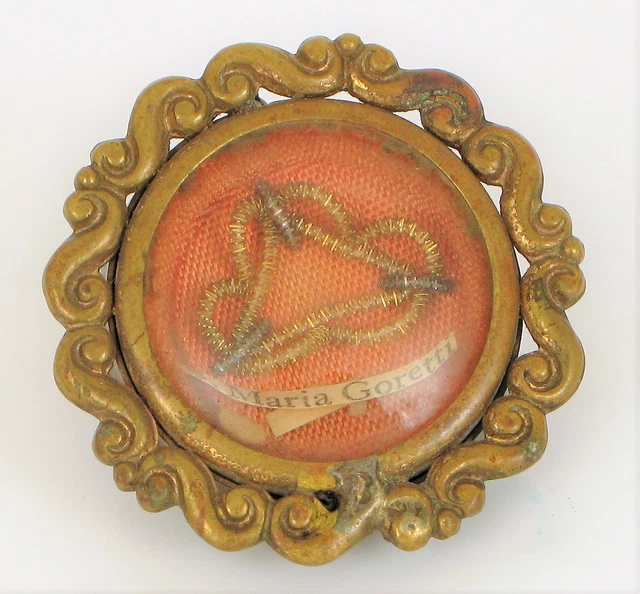 ANTIQUE BEAUTIFUL VIRGIN Saint Maria Goretti Relic Hair ? Pendant ...
