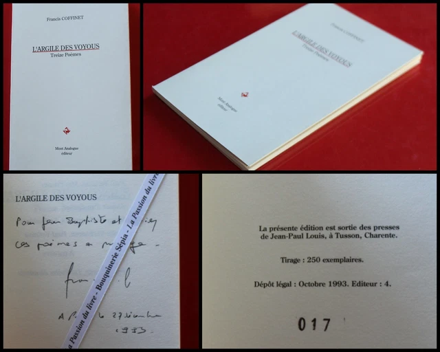 EO 1993, NUMÉROTÉE, Envoi Auteur : Francis COFFINET / L'argile des ...