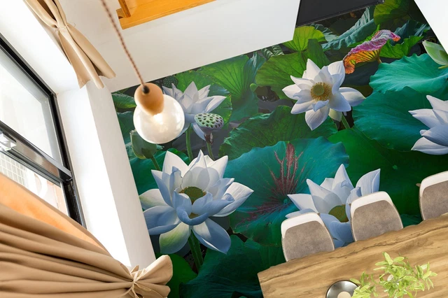 3D WHITE LOTUS O1809 Floor WallPaper Murals Wall Print Decal 5D Eve ...