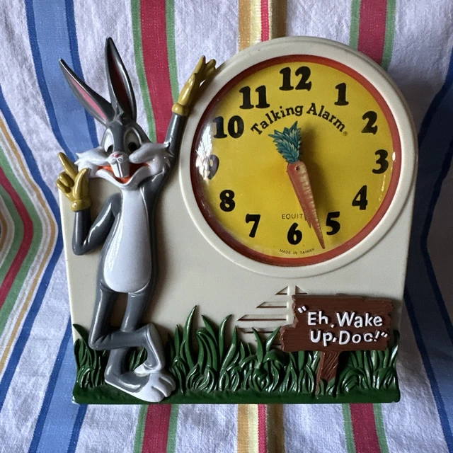 JANEX BUGS BUNNY Vintage Wind-Up Talking Alarm Clock Working Nice ...