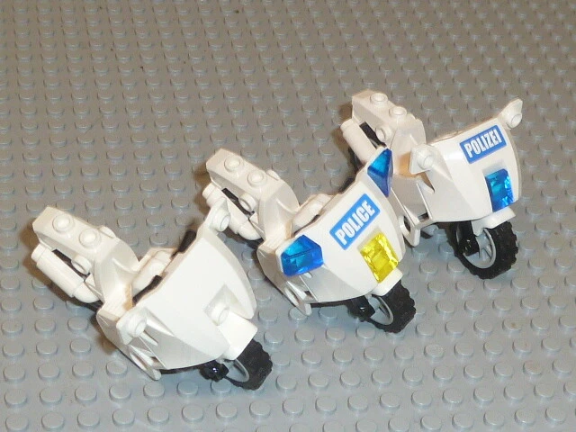 LEGO® CITY 3X Motorrad Polizei weiß für Figuren aus Set 7325 7237 F2471 ...