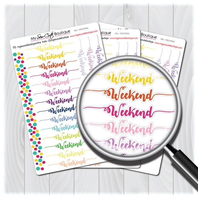 WEEKEND WORD PLANNER Stickers for Diary Calendars, Journals and ...