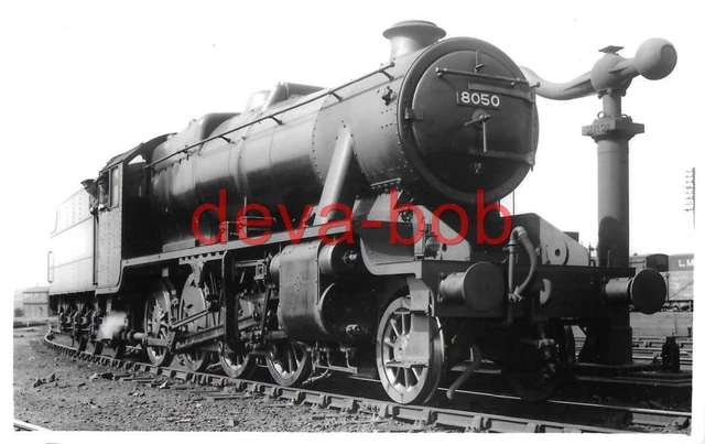RAILWAY PHOTO LMS 8F 8050 Cricklewood Shed 1937 Stanier 2-8-0 Loco £1. ...