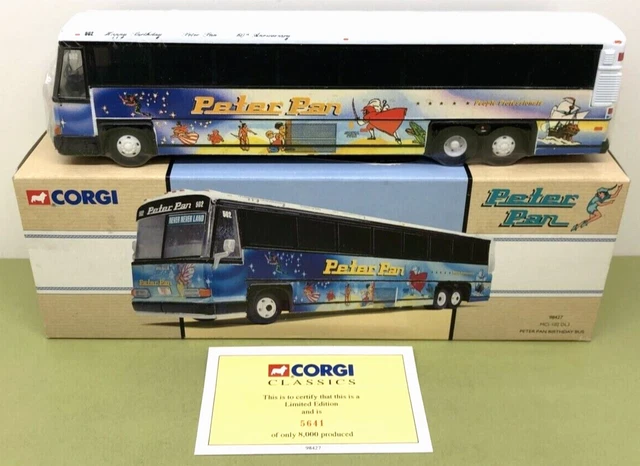 CORGI 1/50 SCALE 98427 Peter Pan Birthday Bus Mci 102 Dl3 Diecast ...