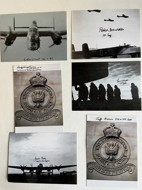 6 ASSORTED PHOTOS Each Signed WW2 RAF Bomber Command Veteran £10.00 ...