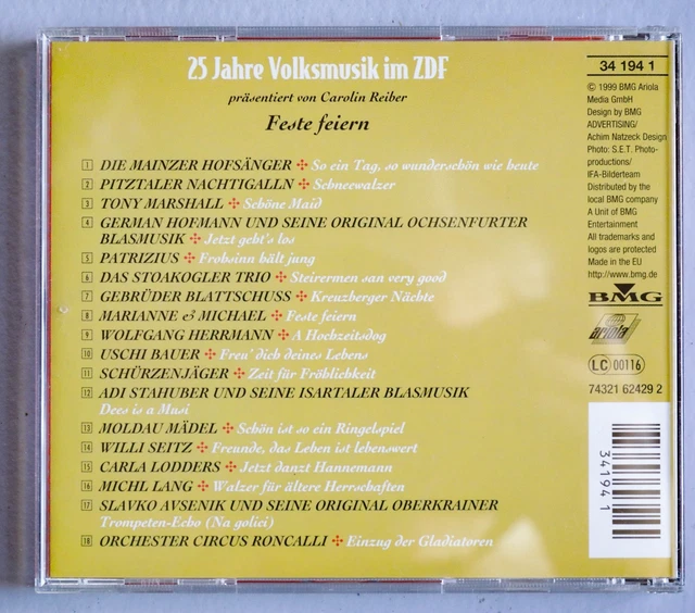 FESTE FEIERN-25 JAHRE Volksmusik im ZDF CD EUR 5,00 - PicClick DE