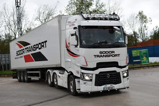 TRUCK PHOTO IRISH SODOR TRANPORT RENAULT T HIGH & FRIDGE 211-WW-509 £1. ...